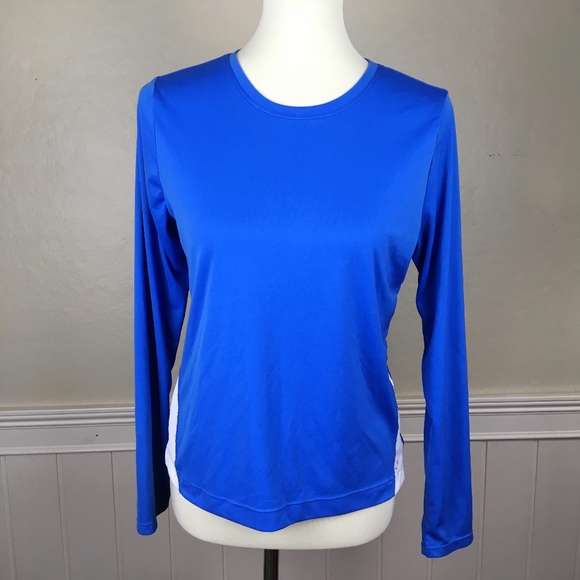 Champion | Tops | Champion Blue White Long Sleeve Workout Top Medium ...